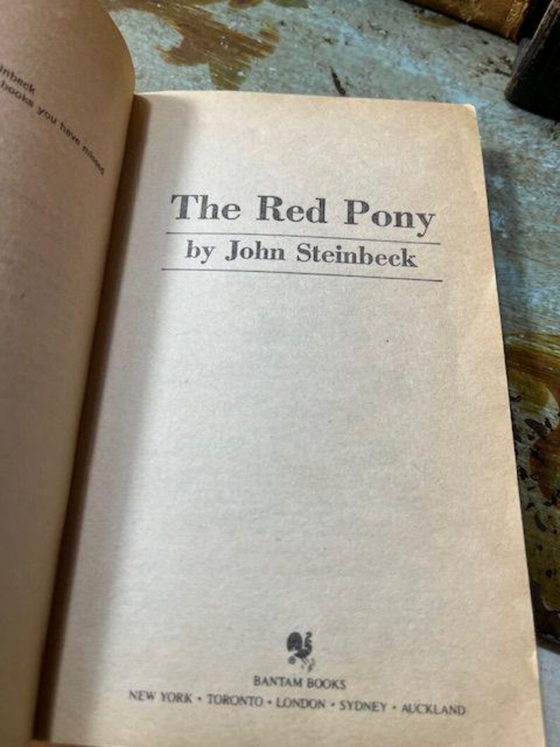 1988 the Red Pony John Steinbeck Pb Book Complete Text Bantam Book - Etsy