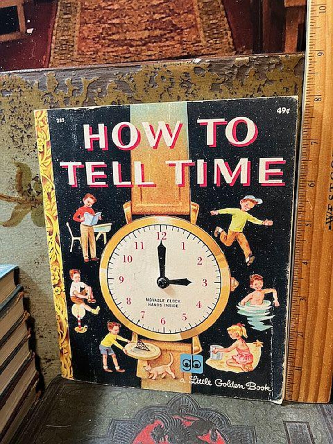 Vintage 1974 How to Tell Time Little Golden Book PB Movable Clock Hands ...
