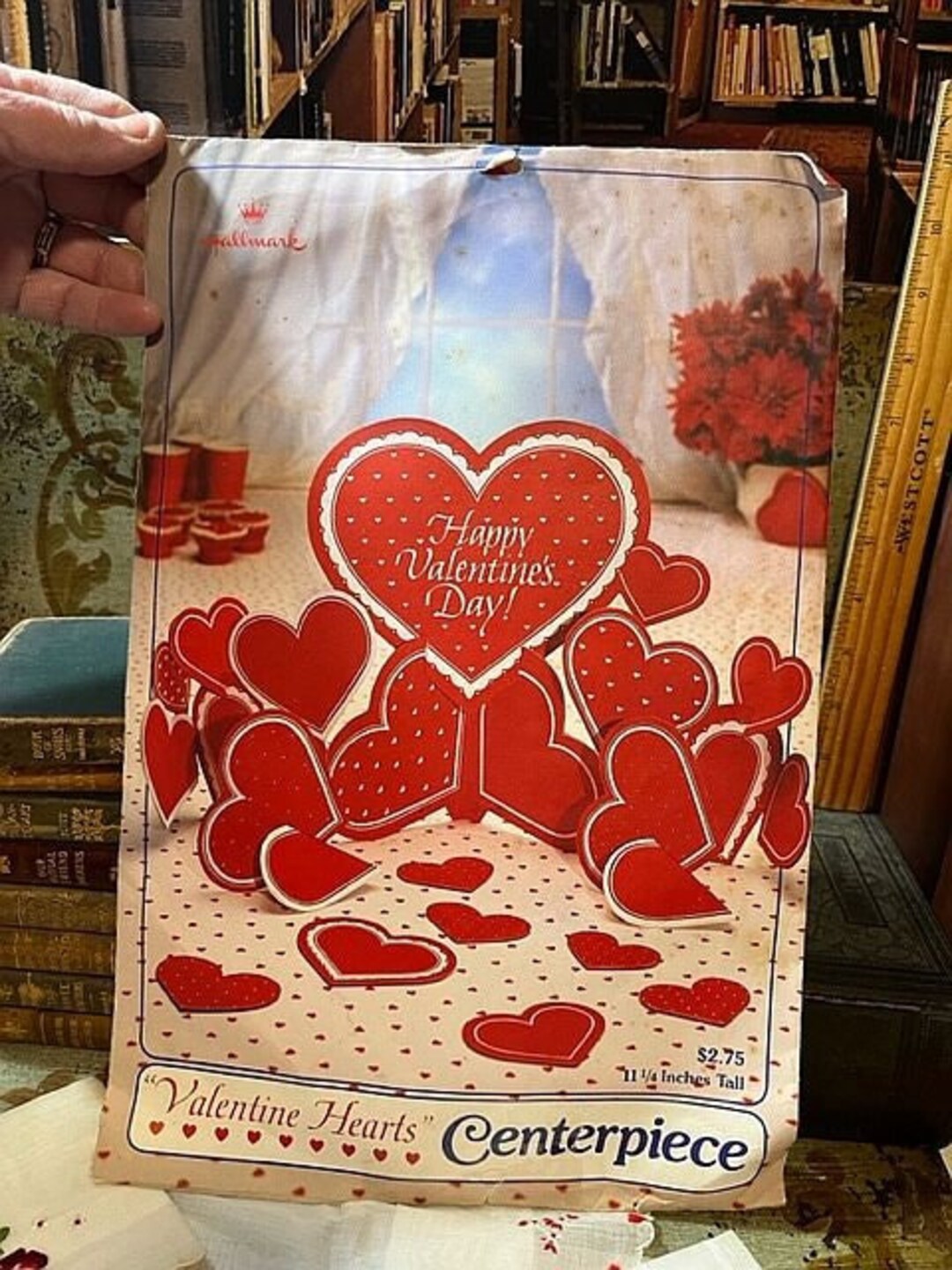 1983 Hallmark Valentine Hearts Paper Centerpiece W/envelope HEART ...