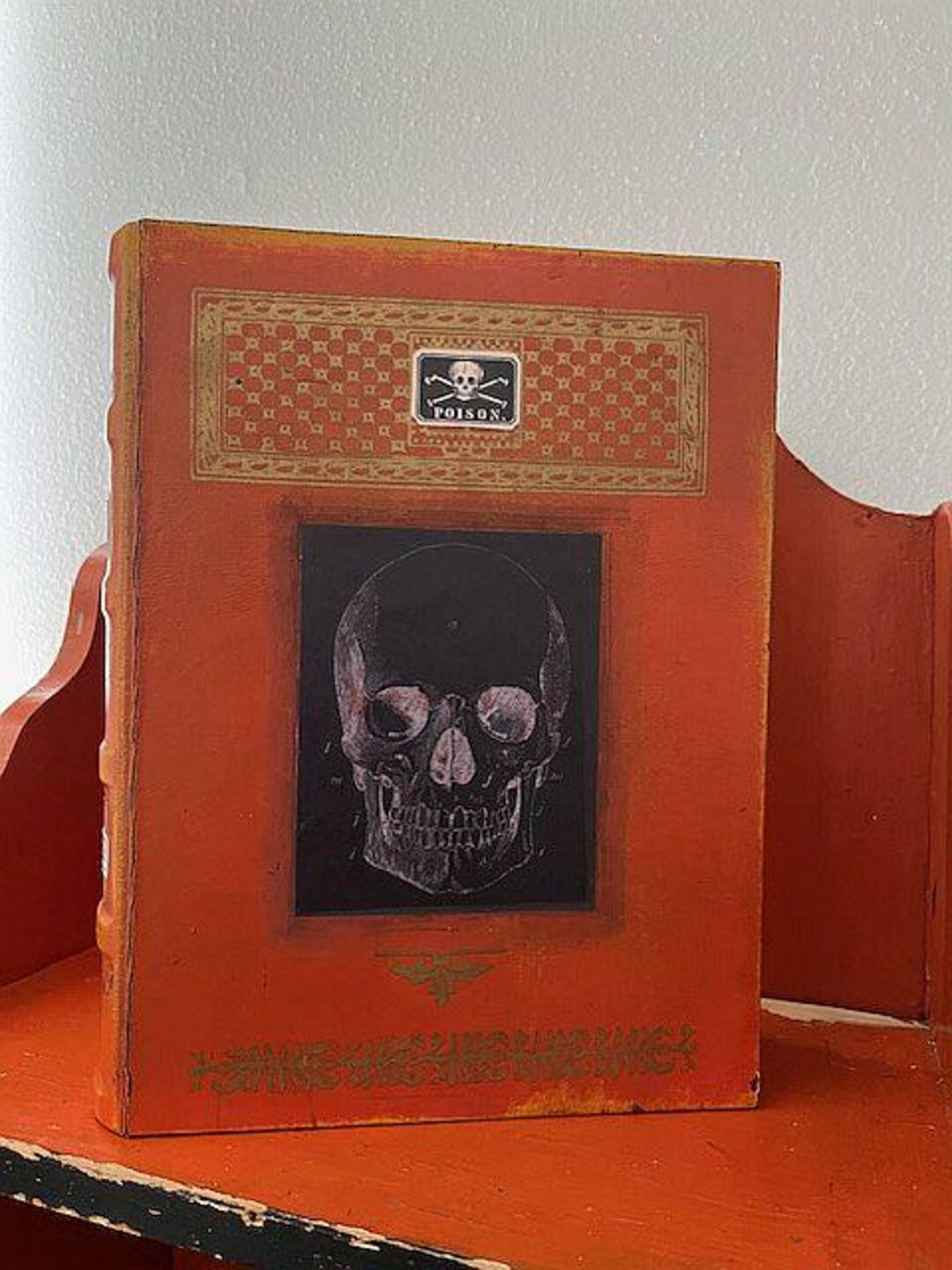 POISON Book Box for Halloween With Bottles, Dead Bird Signs Labels ...