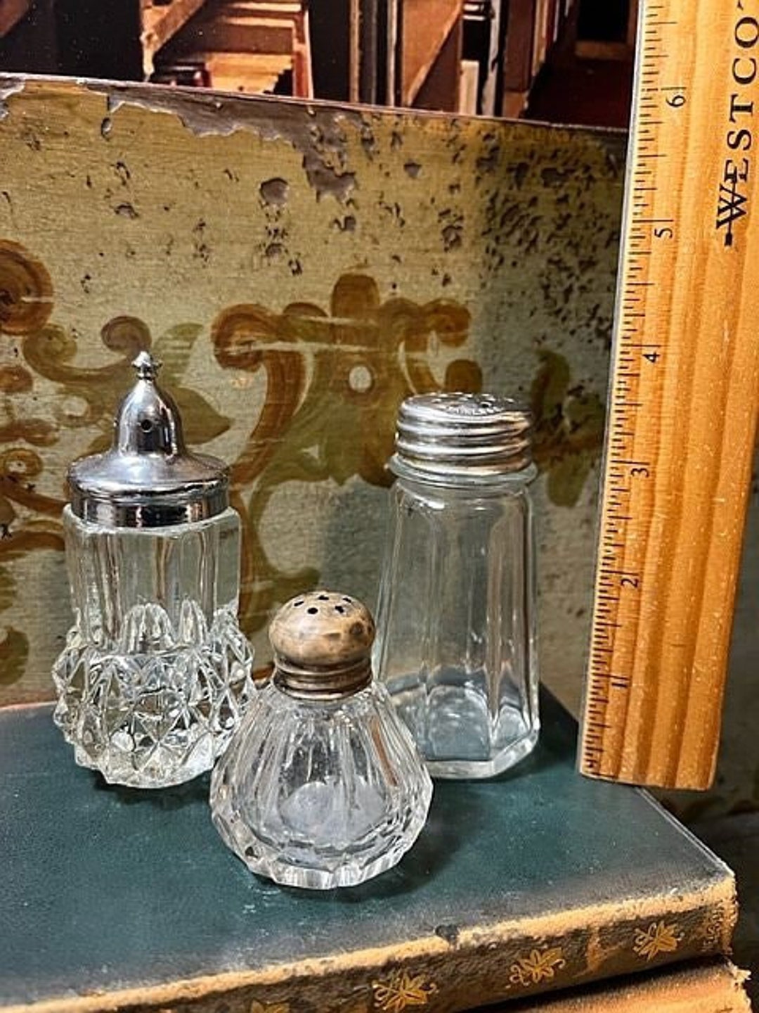 Vintage LOT of 3 Glass Single Salt & Pepper Shakers for Crafting or ...