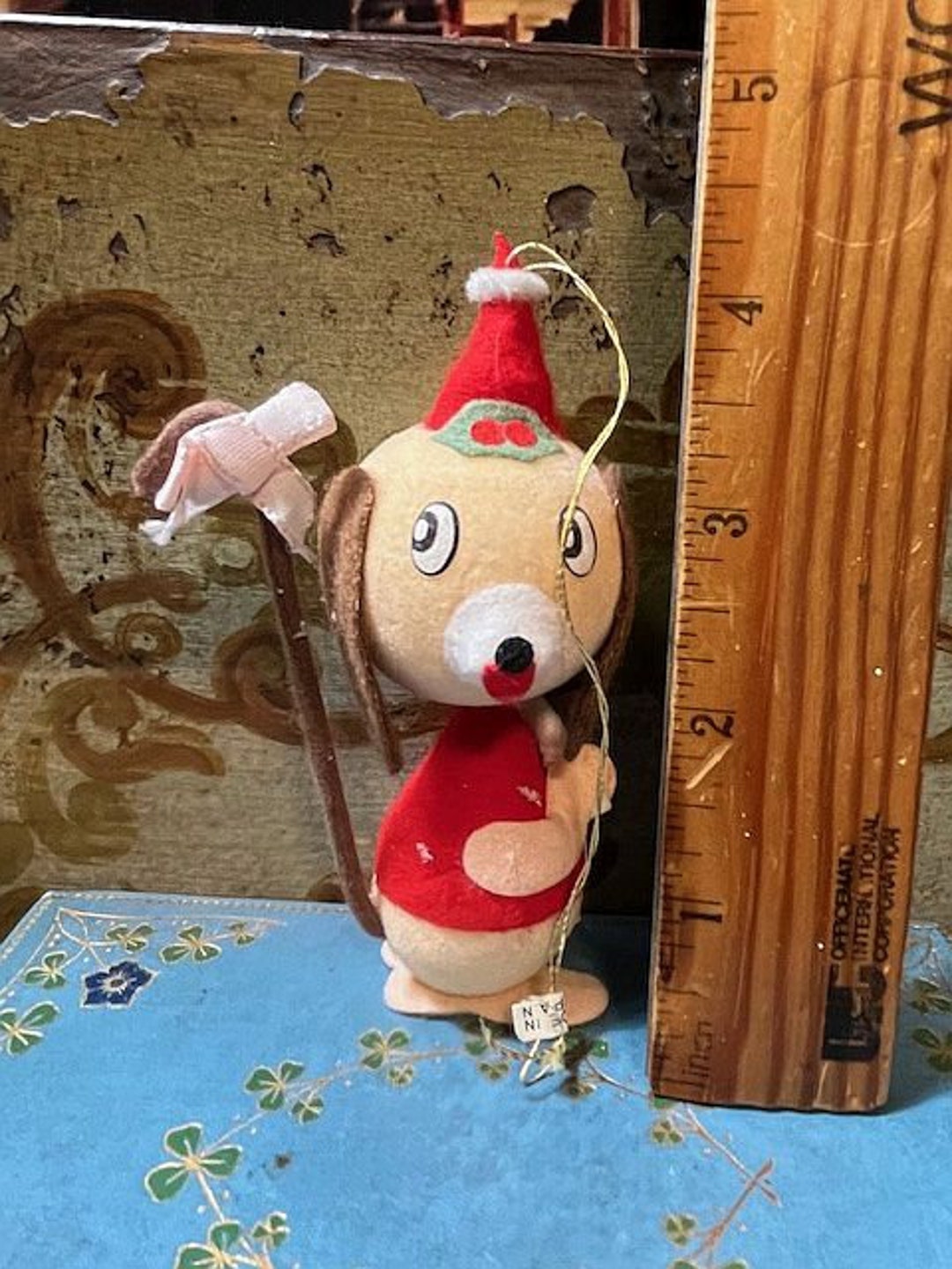 Vintage Flocked Fuzzy DOG Ornament Japan Tag Nice! - Etsy
