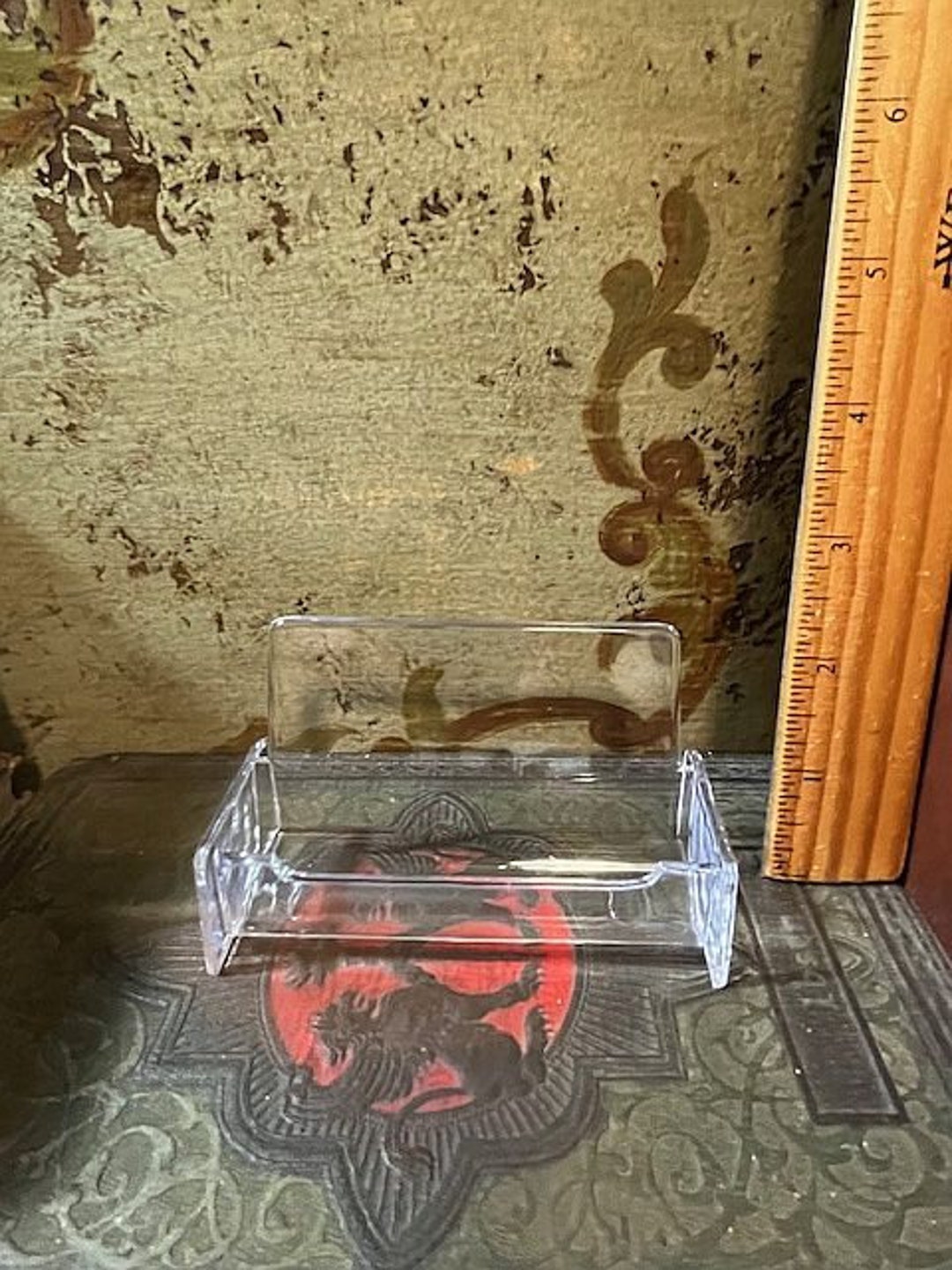 Vintage Clear Acrylic Business Card Holder for Desk Office Business - Etsy