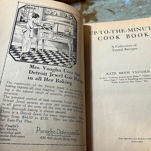 1923 up to the Minute Cook Book Antique Vintage Early Hb Cook Book by ...