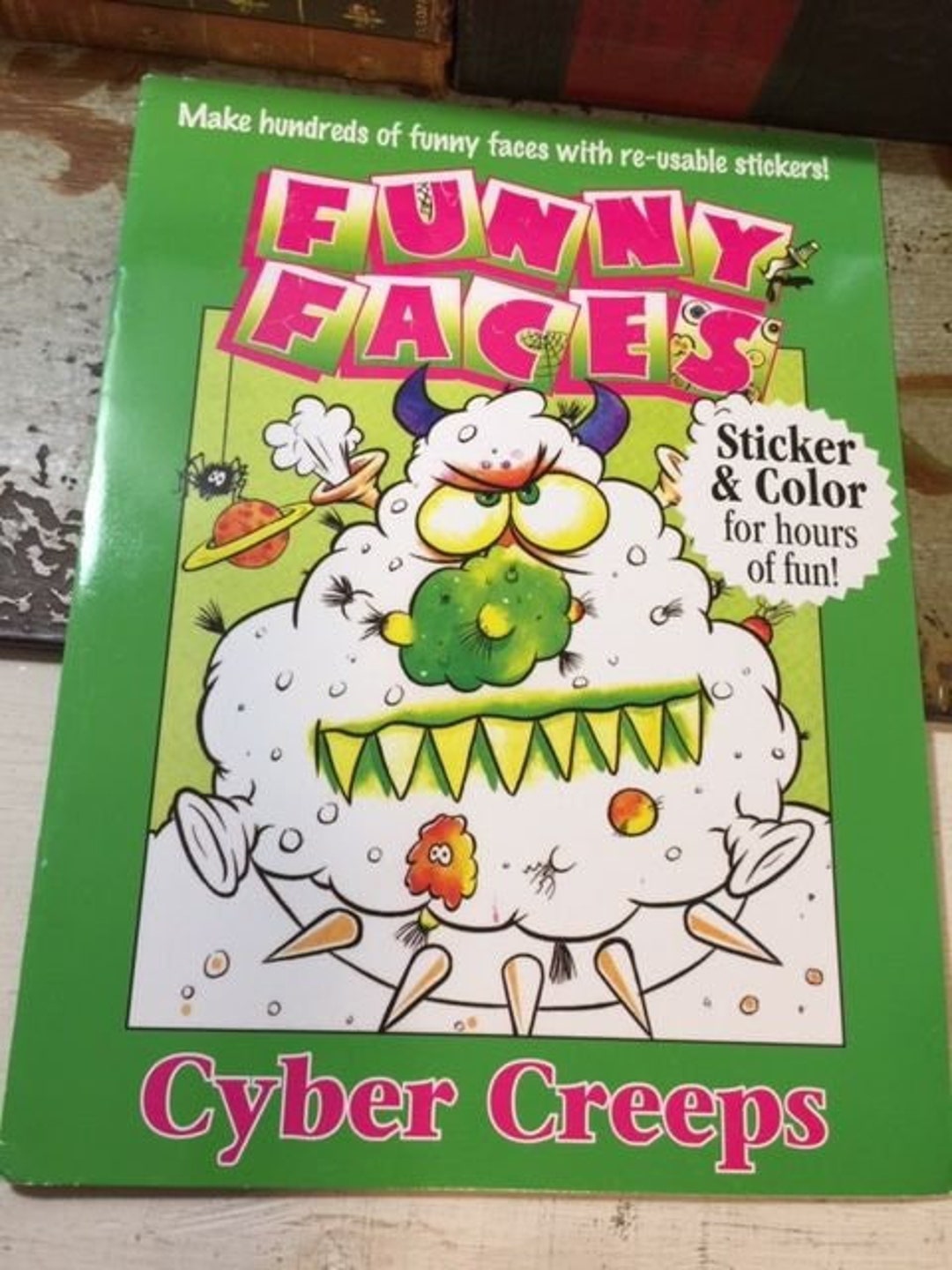 Vintage Funny Faces Cyber Creeps Sticker & Color Book Halloween Fun - Etsy