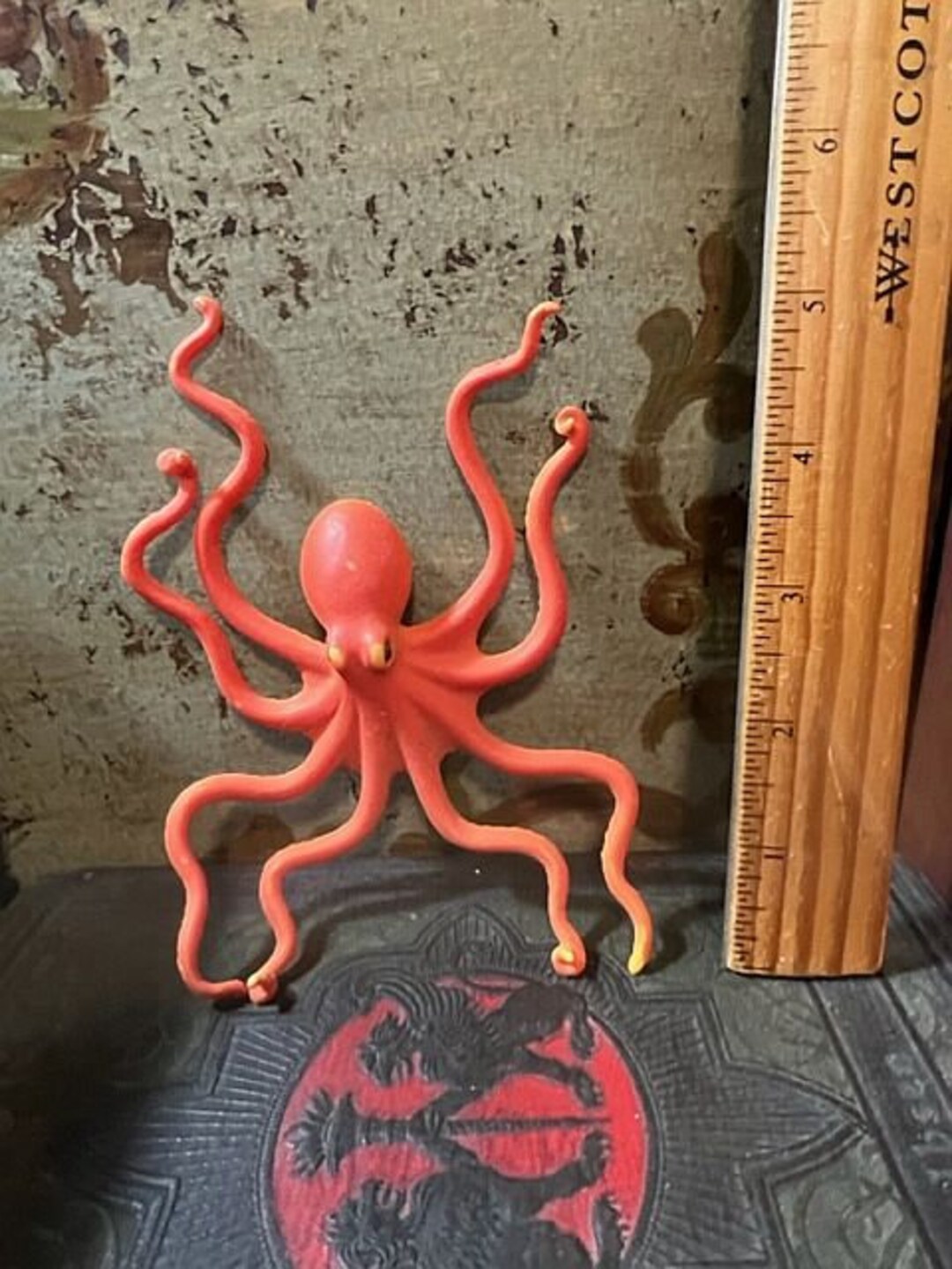 Vintage Orange Plastic Octopus for Fishbowl Aquarium Crafting Fish Bowl ...