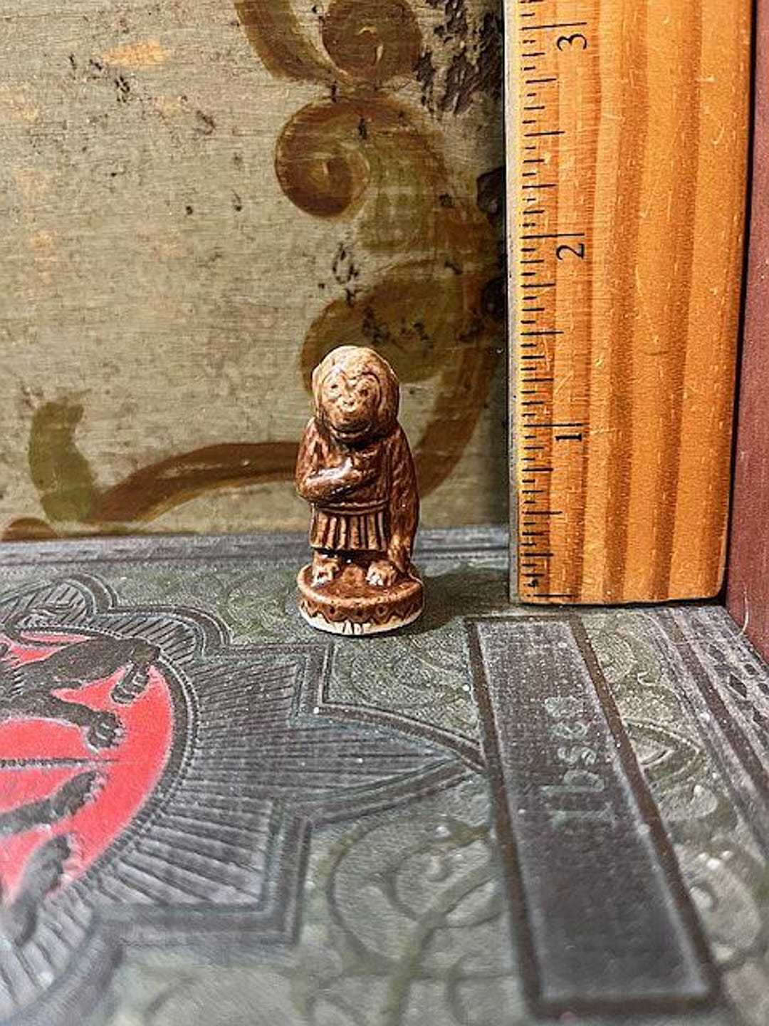 Vintage Wade Circus Monkey Miniature Figurine Red Rose Figurine Wades ...