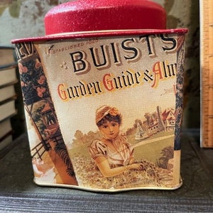 GARDEN Red Tin Box Vintage Canister Container Storage Sweet Peas - Etsy