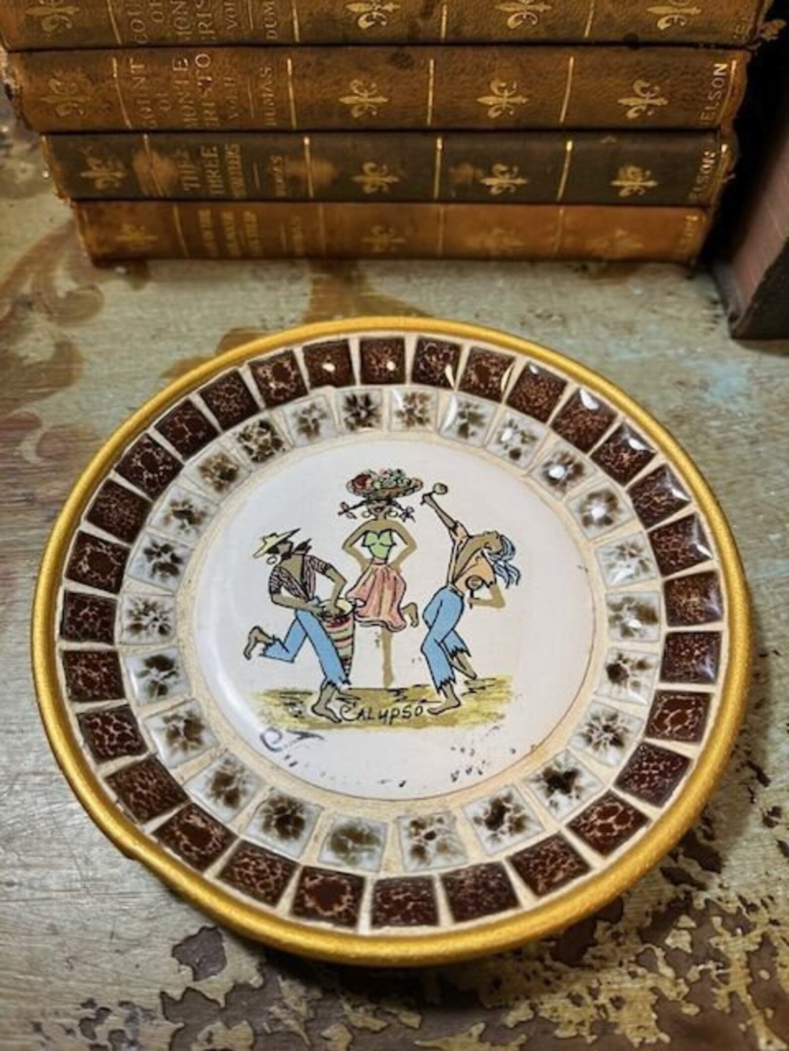 Vintage CALYPSO Small Plate Ceramic Tile Mosaic Souvenir - Etsy