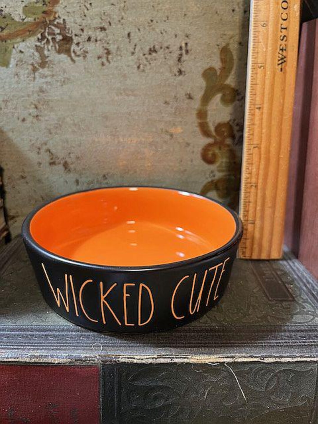 Rae Dunn Ceramic Wicked Cute Bowl Black Orange Artisan Collection ...