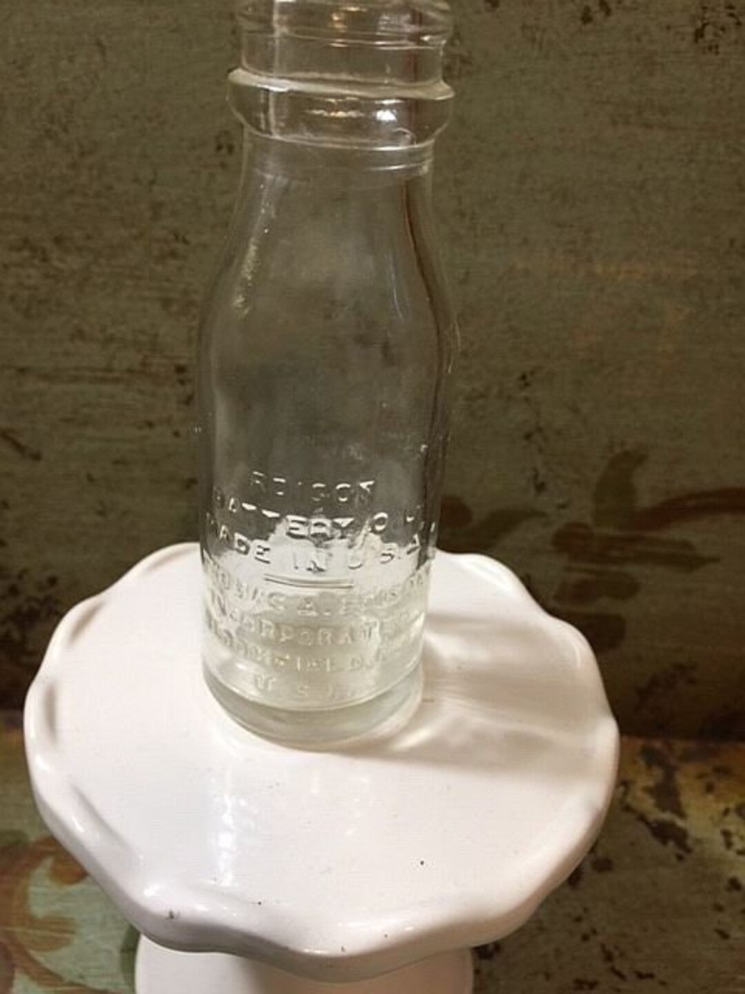 Vintage Edison Battery Oil Antique Glass Bottle - Etsy