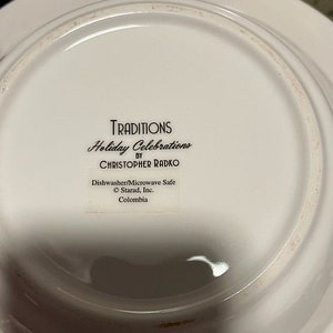 Christopher Radko Traditions Ceramic Bowl Holiday Celebrations Pasta ...