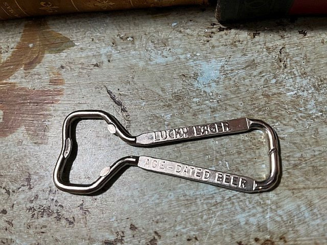 Vintage Lucky Lager Age Dated Beer Bottle Opener RV Travel Trailer ...