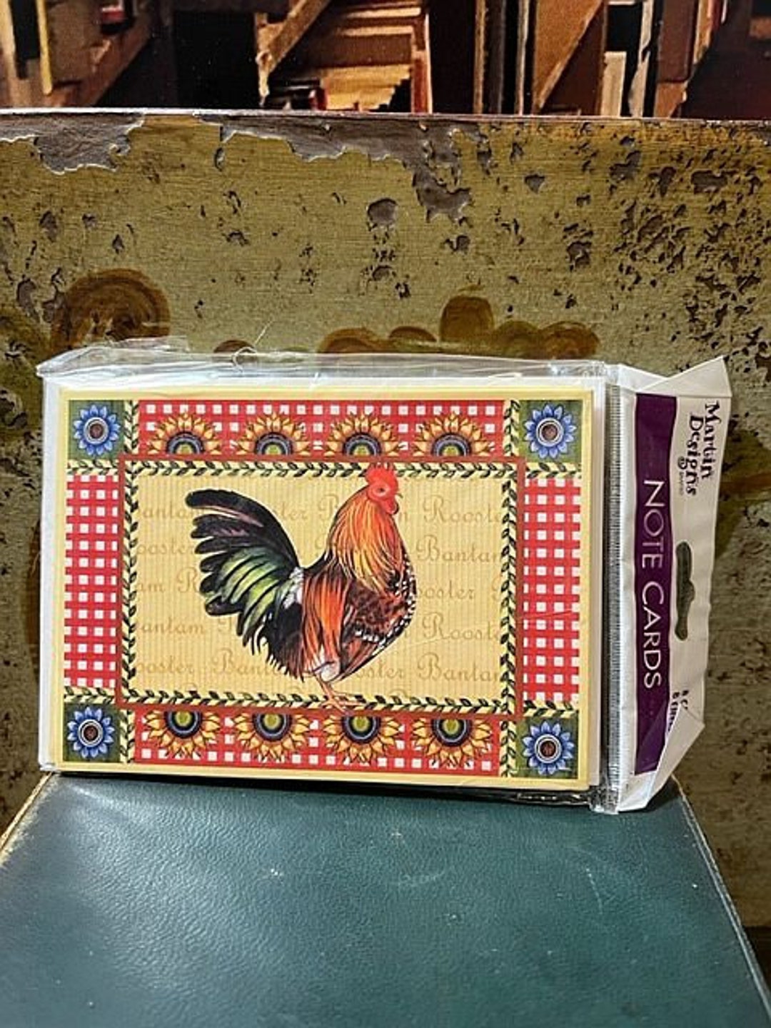 8 Pack Bantam ROOSTER Vintage Note Cards With Envelopes Blank Inside 8 ...