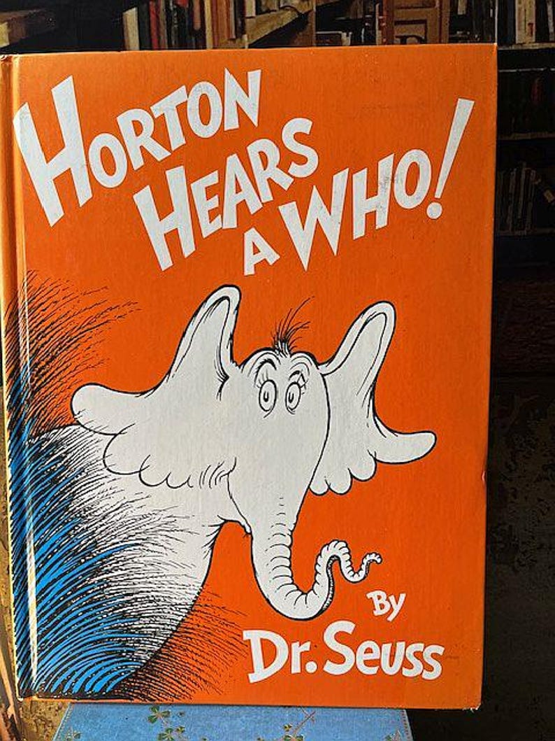 1982 Vintage Horton Hears A Who ! Dr. Seuss Large Hb Book Random House ...