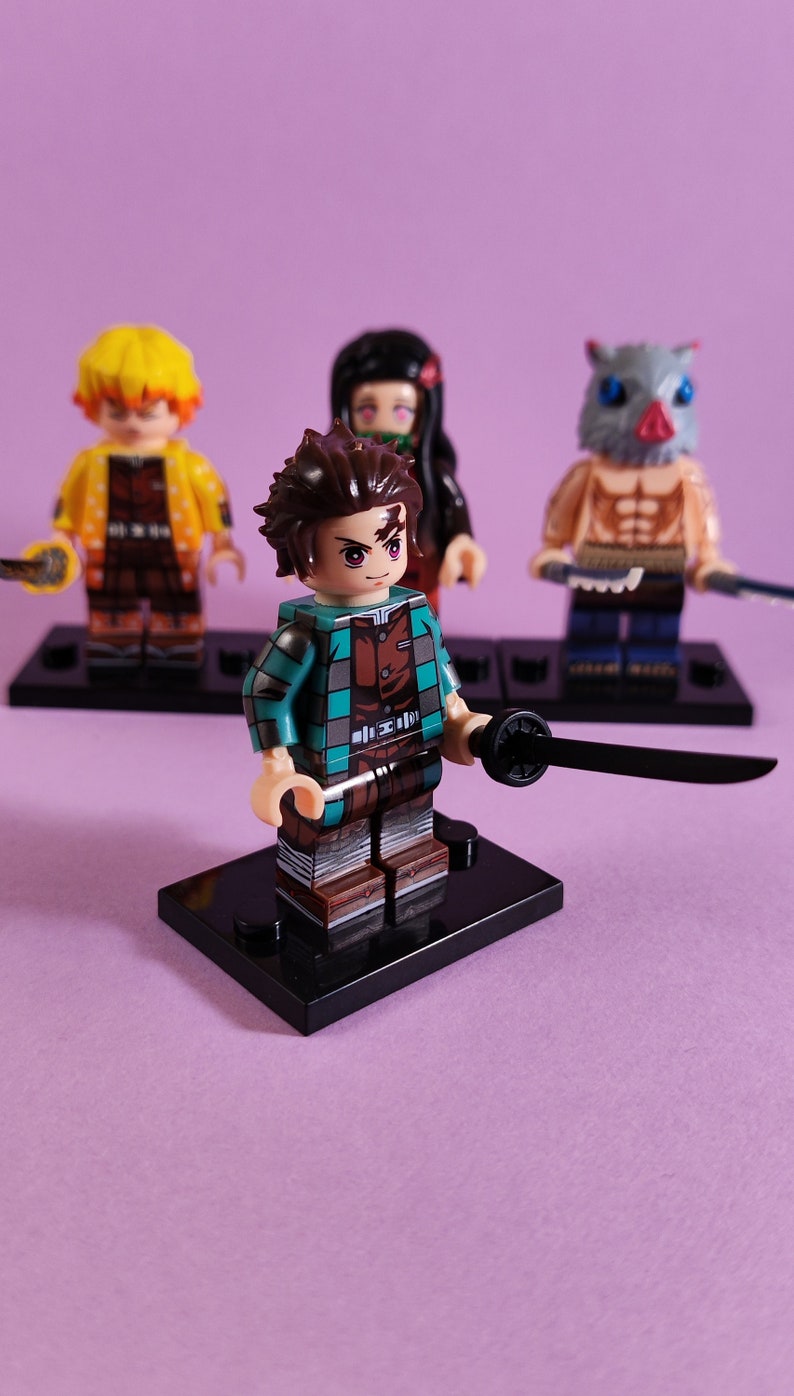 Set of 4 Demon Slayer Minifigures Compatible With Lego Custom Art ...