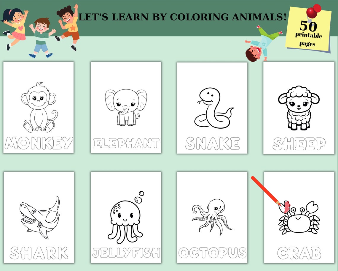 50 Printable Coloring Pages for Kids, Toddlers, Preschoolers, Coloring ...