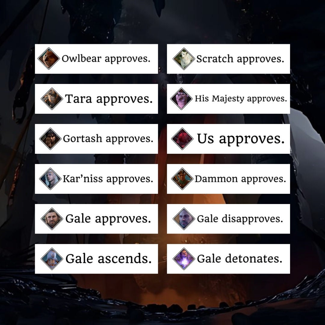 BG3 Inspired Stickers, Baldurs Gate, Handmade Gift, Gift for Him, Gift ...