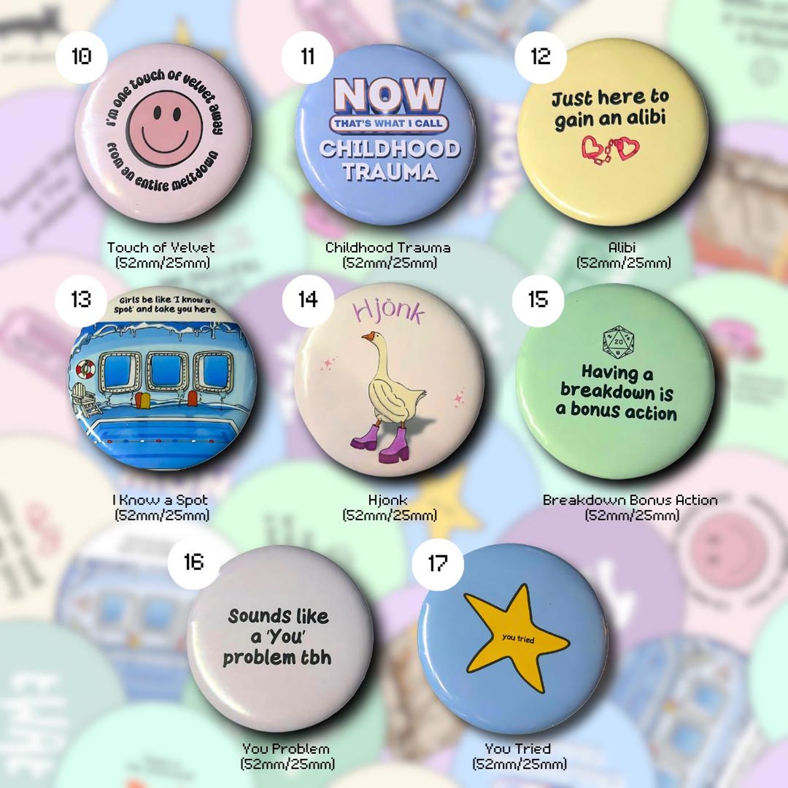 Funny Meme Quote Badges, Sarcastic Humourous Badges, Gift for Him, Gift ...