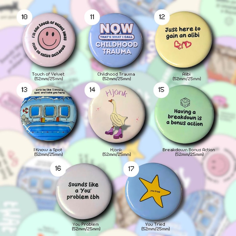 Funny Meme Quote Badges: Sarcastic Humorous Pins - Etsy