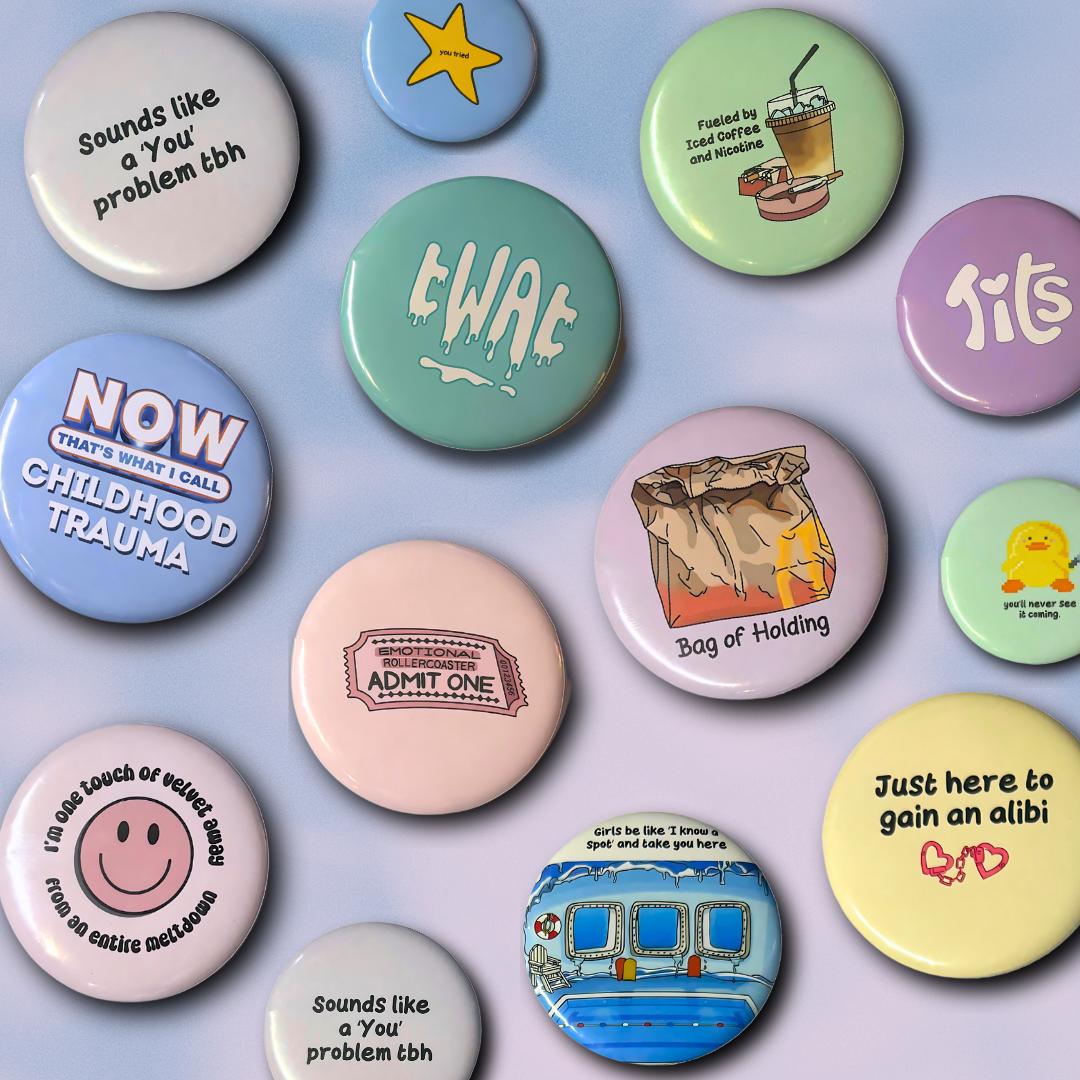 Funny Meme Quote Badges, Sarcastic Humourous Badges, Gift for Him, Gift for Her, Gift for Them ...