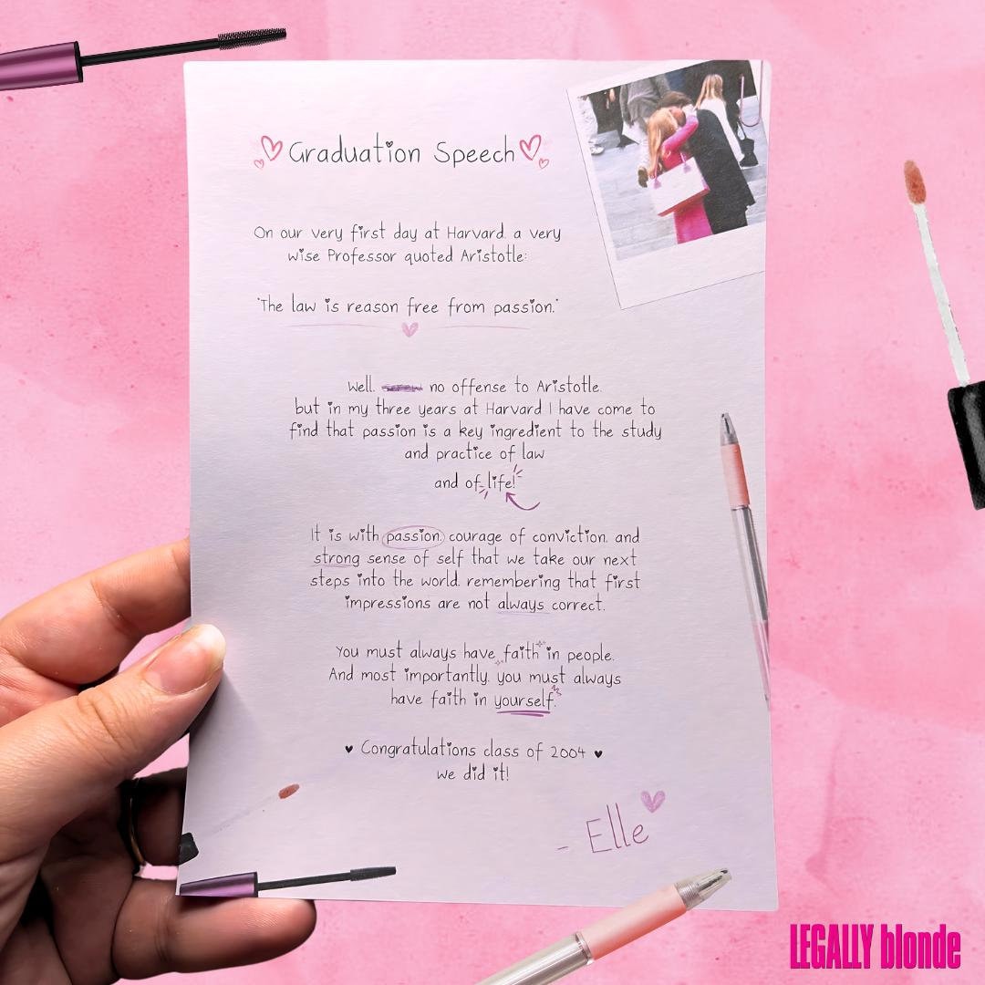 Legally Blonde Print / Poster, Graduation Speech, Movie Poster, Gifts ...