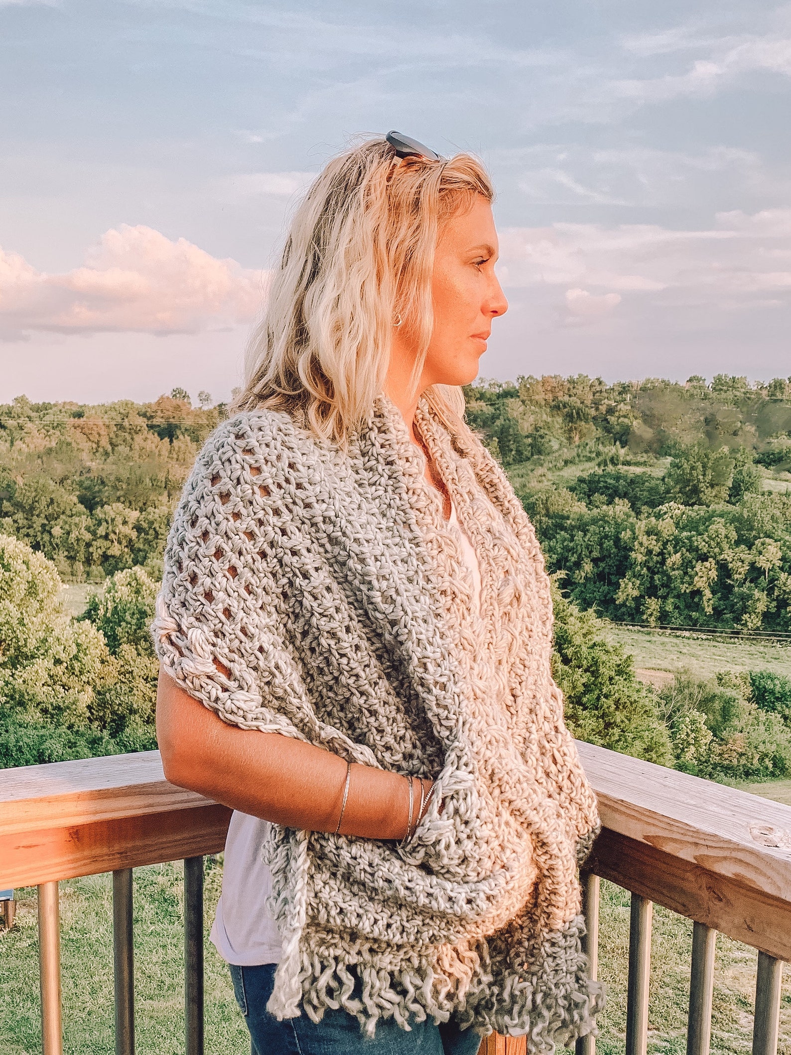 DIGITAL DOWNLOAD PDF - Cozy Braided Pocket Shawl Pattern- Shawl Pattern ...