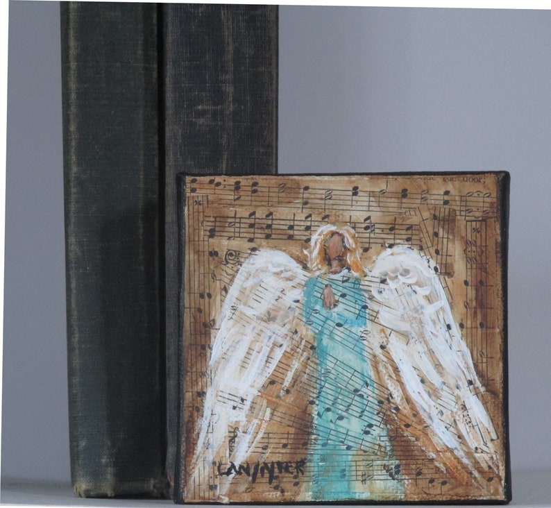 Guardian Angel 1 Hymn Music Notes Collage on Canvas Church - Etsy