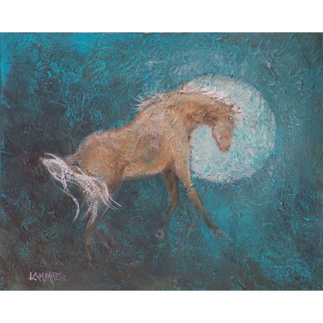 The Witching Hour Full Moon Palomino Horse Art Print - Etsy