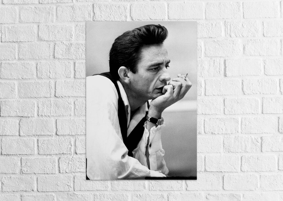 Fine Art Photography of Johnny Cash Smoking Cigarette Framed or ...