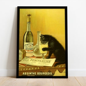 Fine Art Photo of Artwork Black Cat by Absinthe Bourgeois Framed or ...