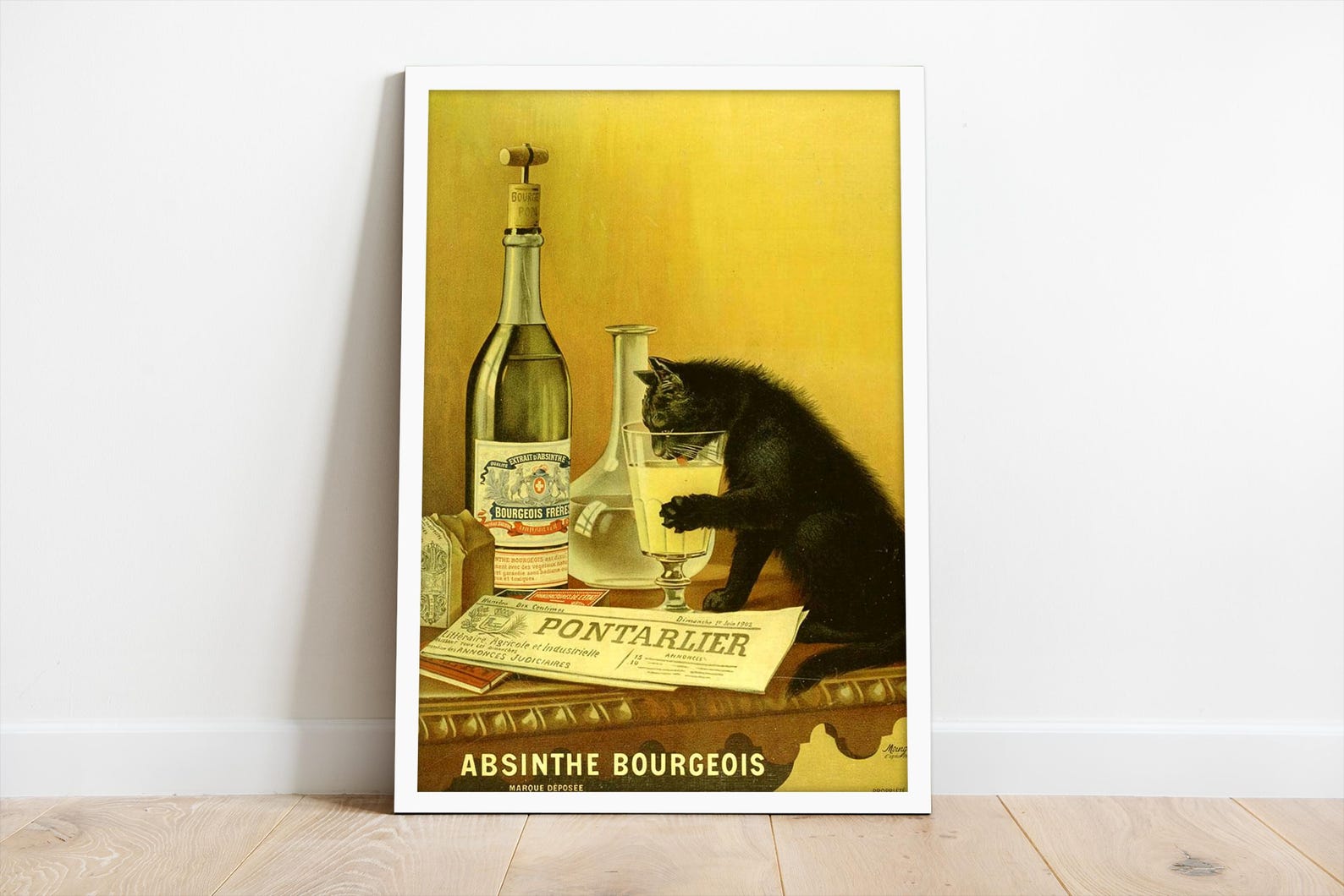 Fine Art Photo of Artwork Black Cat by Absinthe Bourgeois Framed or ...