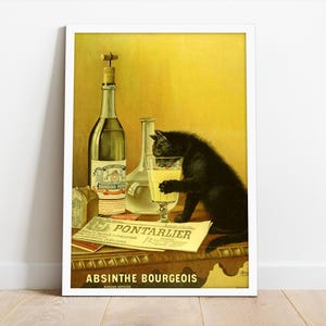 Fine Art Photo of Artwork Black Cat by Absinthe Bourgeois Framed or ...