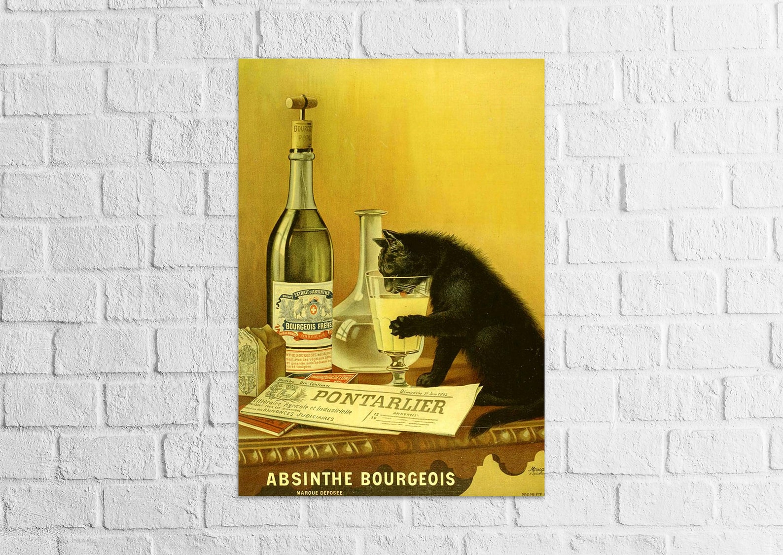 Fine Art Photo of Artwork Black Cat by Absinthe Bourgeois Framed or ...