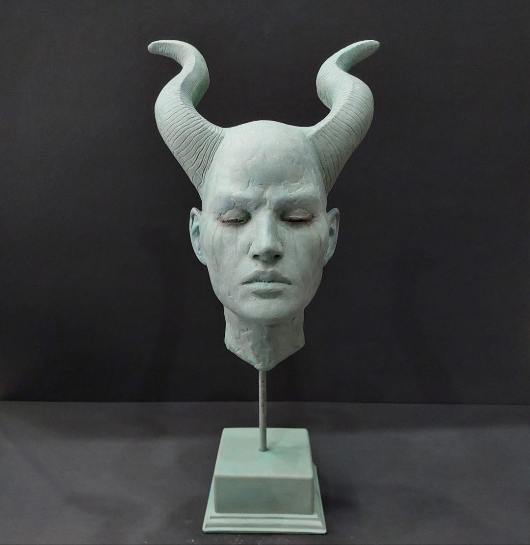 Lilith Bust Statue, Devil Horns, Jewish, Decorative Objects, Sculpture ...