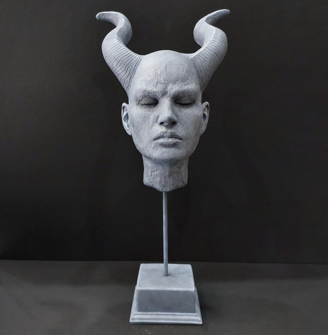 Lilith Bust Statue, Devil Horns, Modern Sculpture Art - Etsy