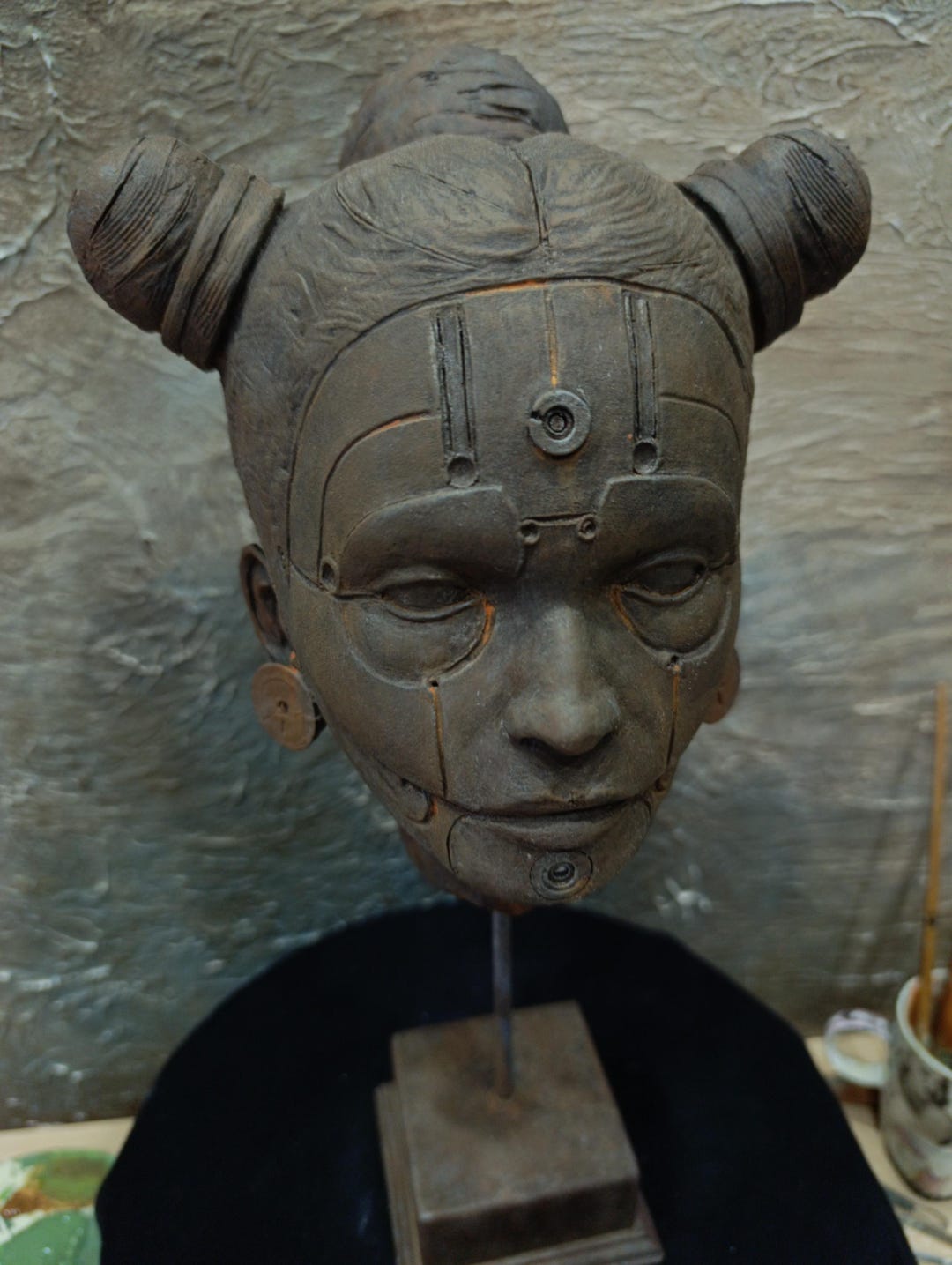 Futuristic Female Bust Statue, Robotic Sculpture, Steampunk Decor - Etsy