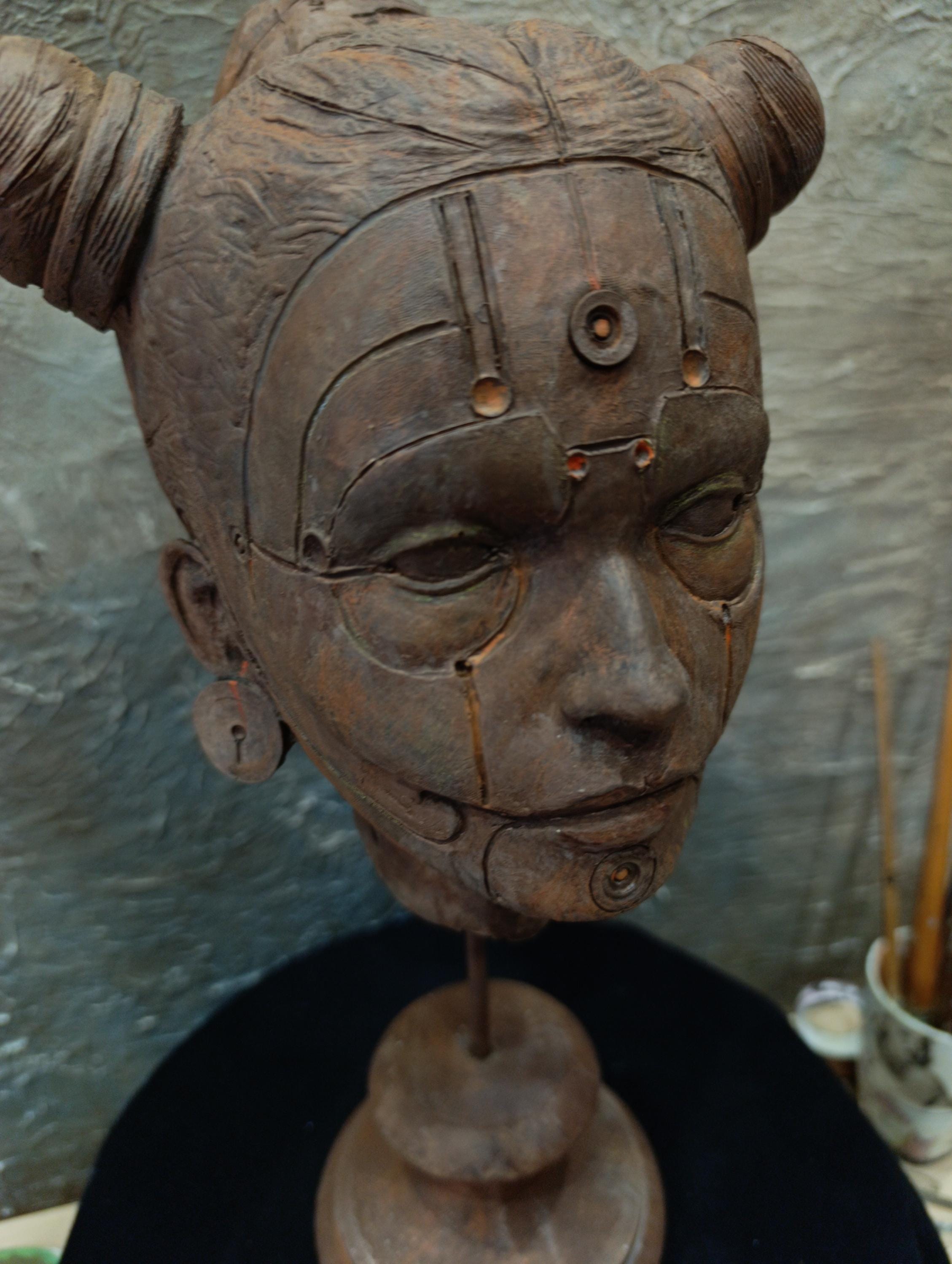 Rustic Steampunk Female Bust, Robotic Sculpture - Etsy