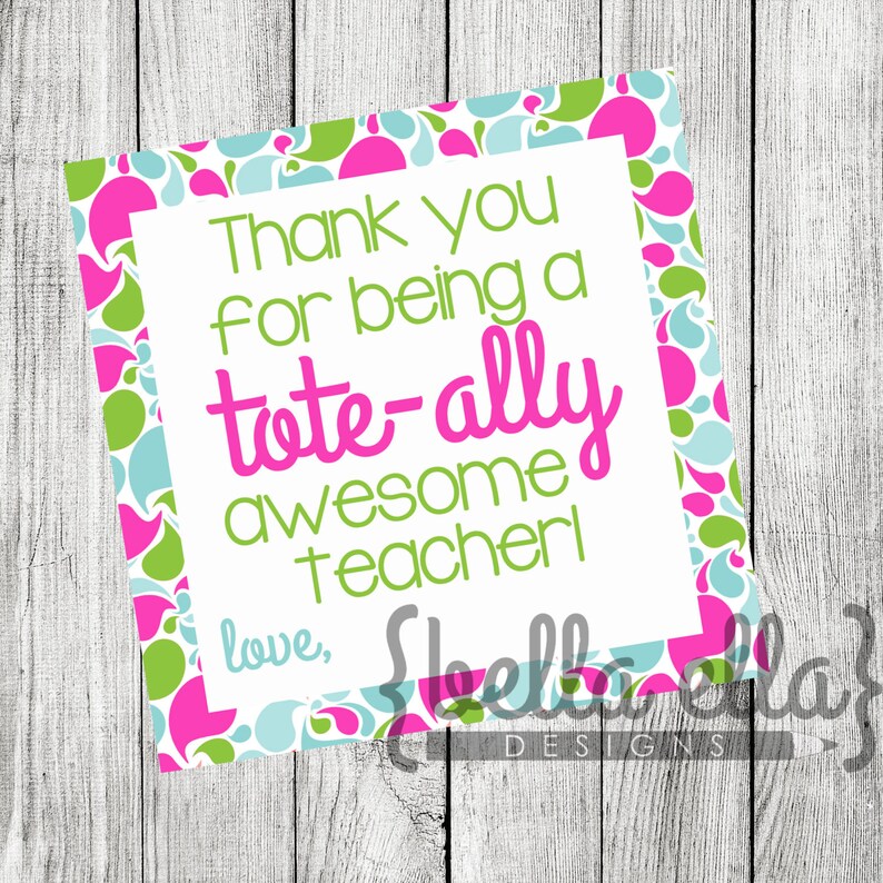 Tote Teacher Gift Tag End of Year Gift - Etsy