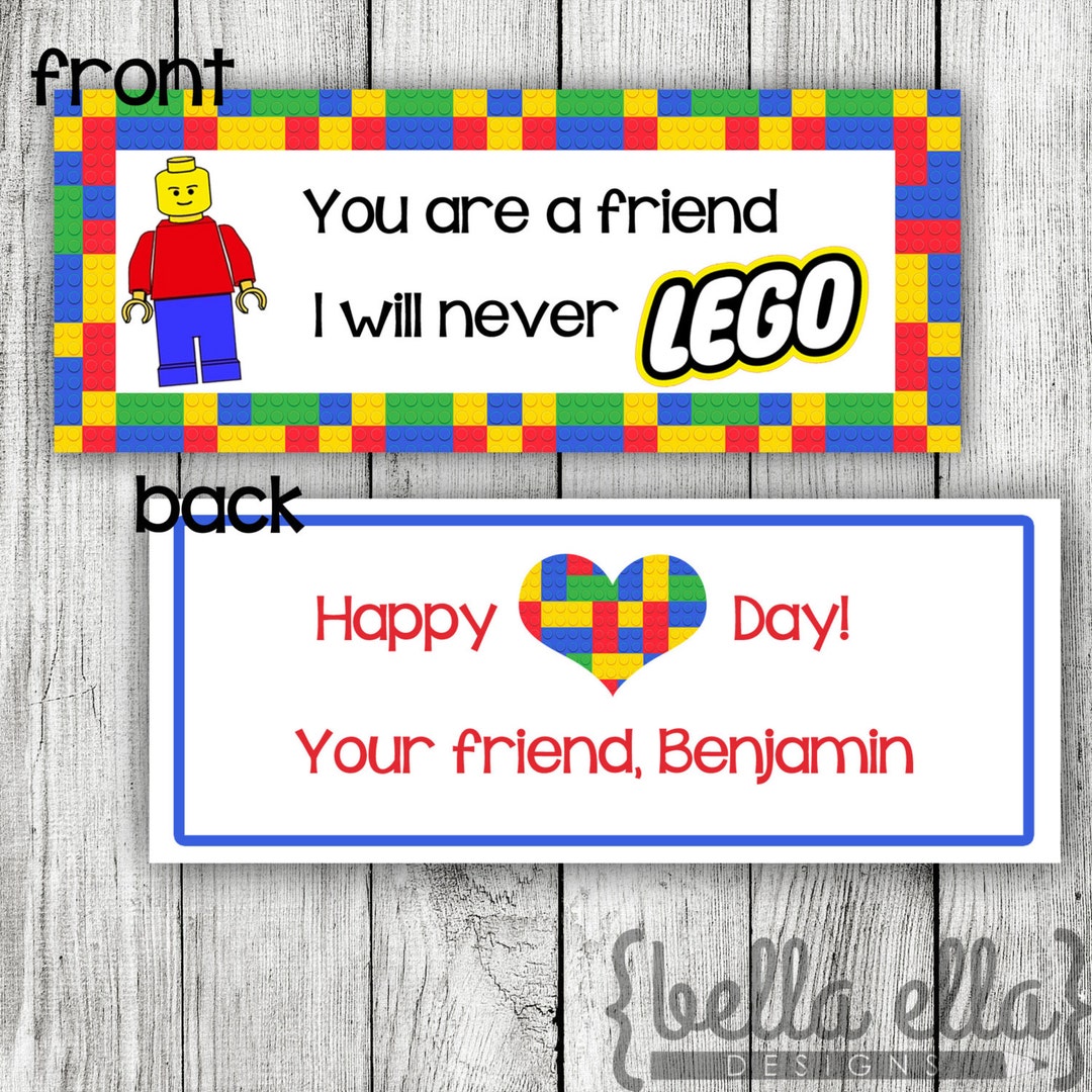 Personalized Class Lego Valentine Bag Topper - Etsy