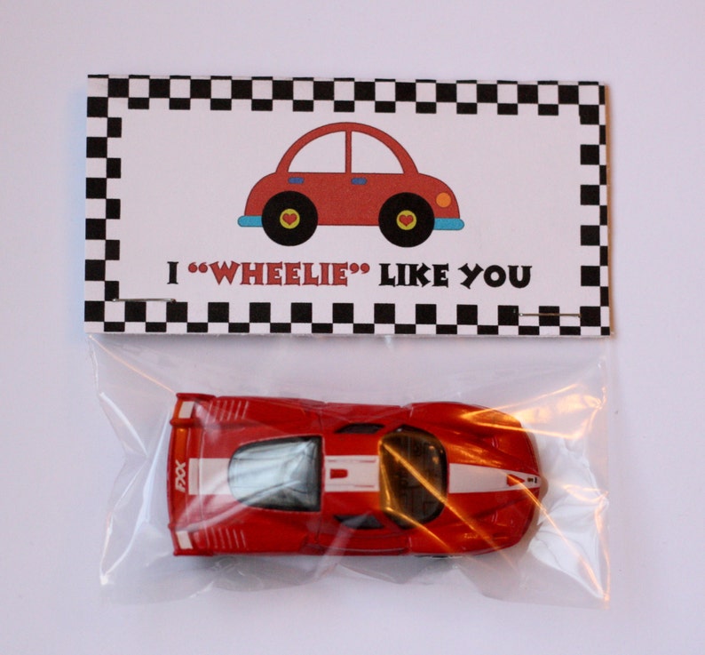 Instant Download Boy Car Valentine Bag Topper I Wheelie Like You Happy ...