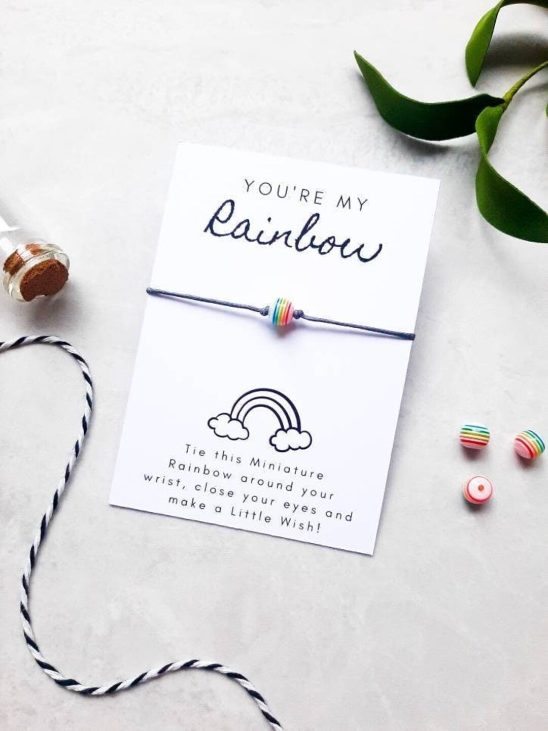 Rainbow Wish Bracelet, You're My Rainbow Charm Bracelet, Rainbow Gift ...