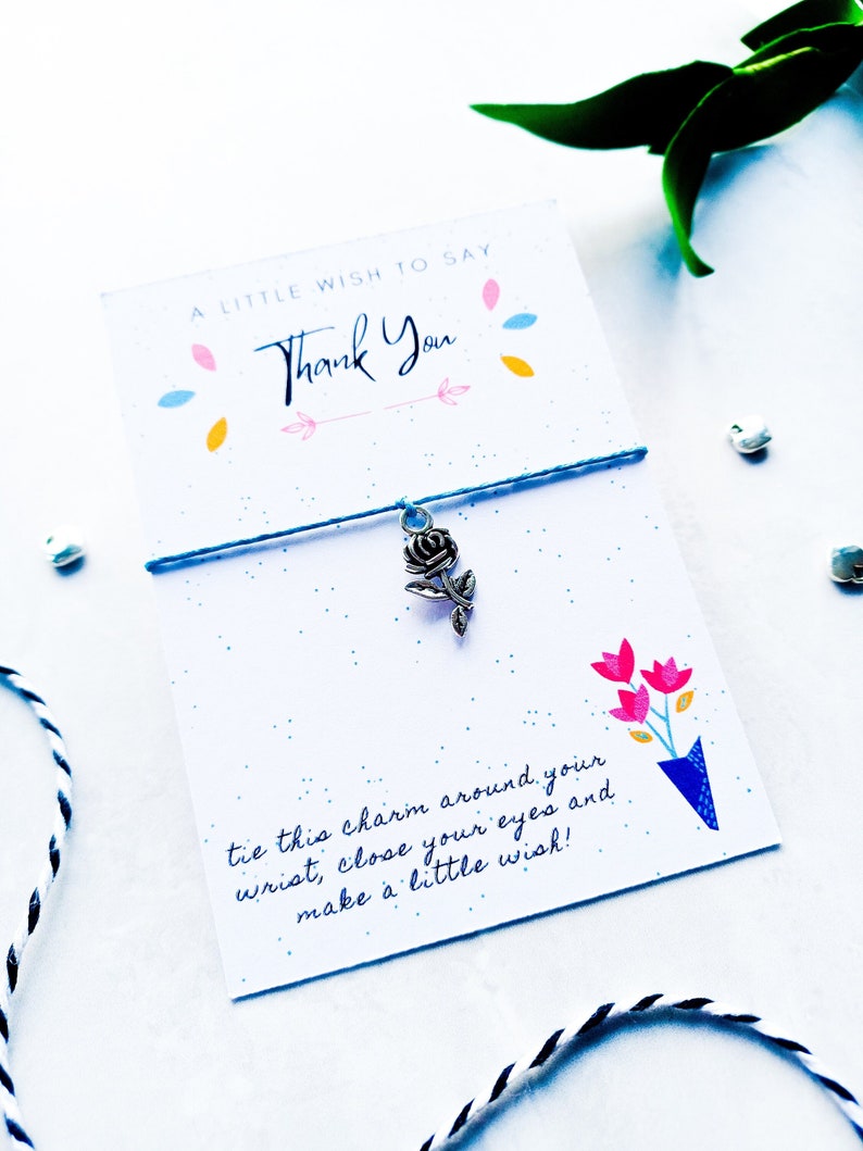 Thank You Wish Bracelet, Thank You Charm Bracelet, Thank You Gift Idea ...
