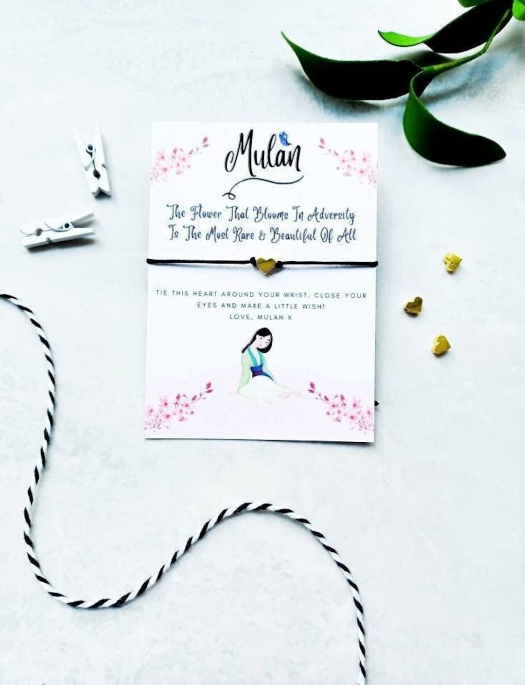 Mulan Wish Bracelet, Disney Princess Mulan Charm Bracelet, Walt Disney ...