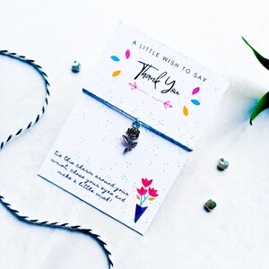 Thank You Wish Bracelet, Thank You Charm Bracelet, Thank You Gift Idea ...