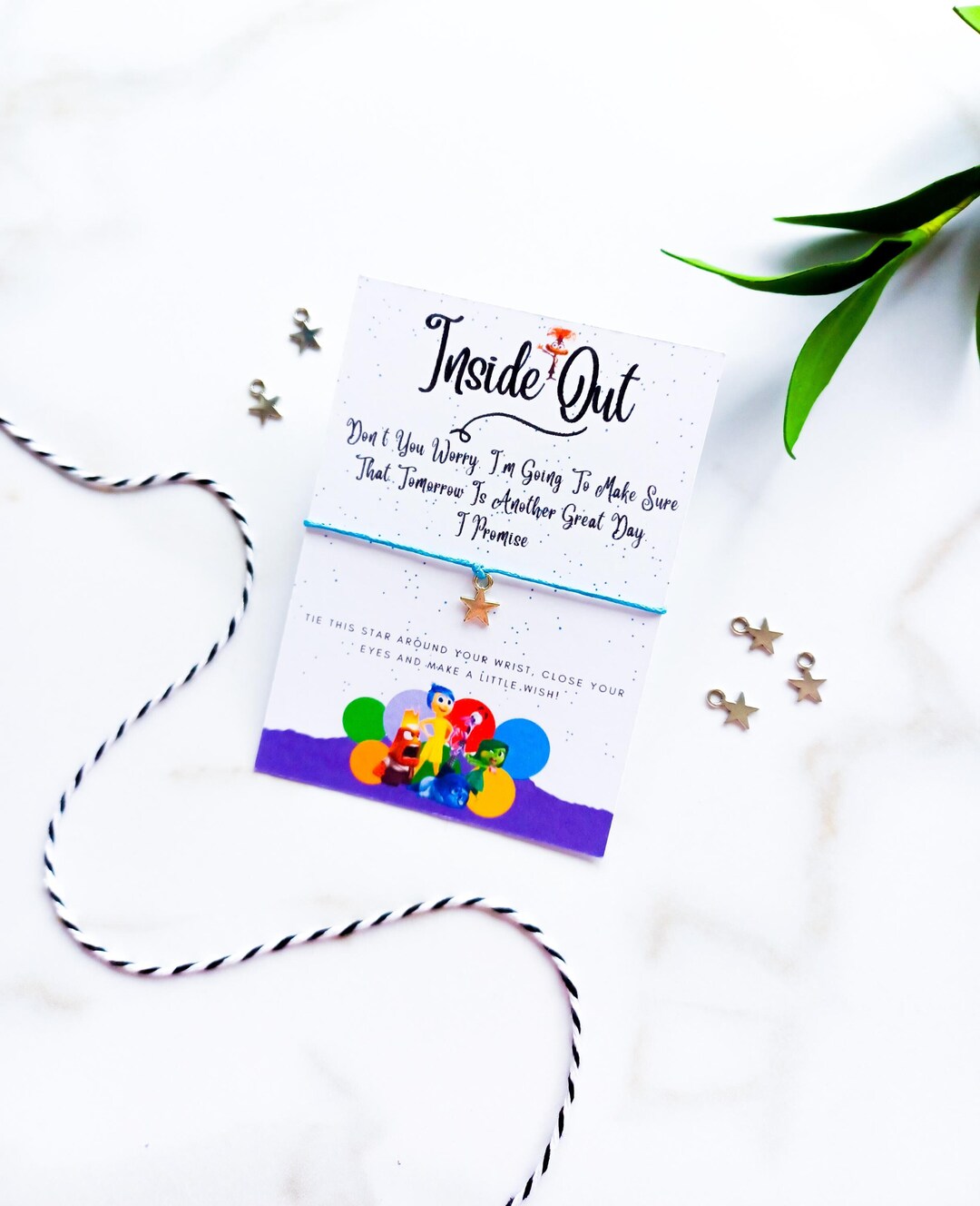 Inside Out Wish Bracelet, Inside Out Inspired Charm Bracelet, Disney ...