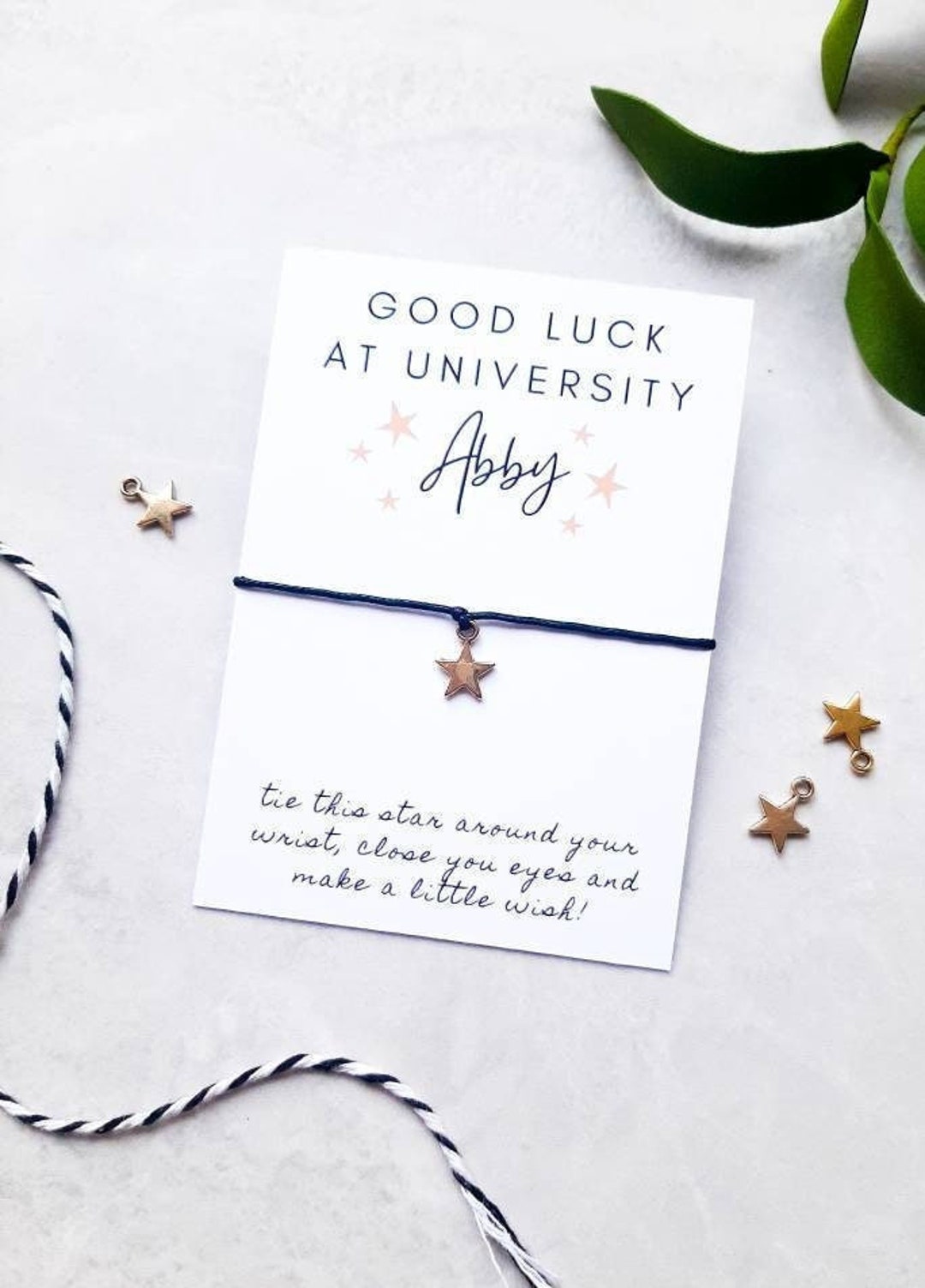 Good Luck at University Personalised Wish Bracelet, Good Luck Charm ...