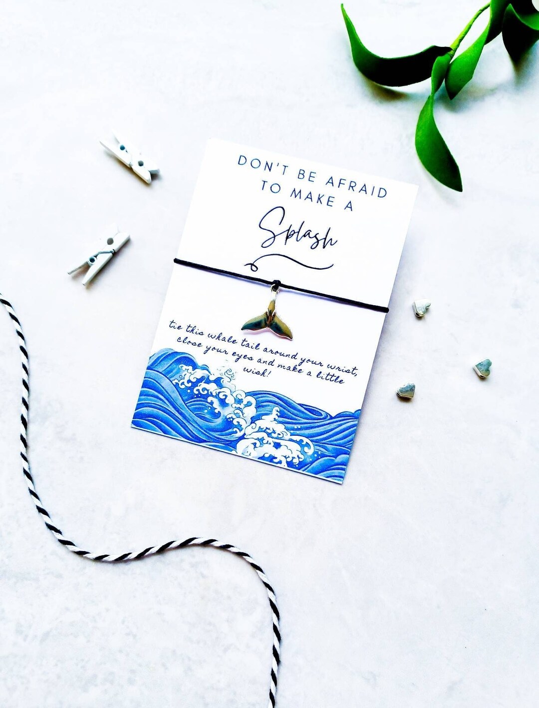 Inspirational Whale Tail Wish Bracelet, Positivity Whale Charm Bracelet ...