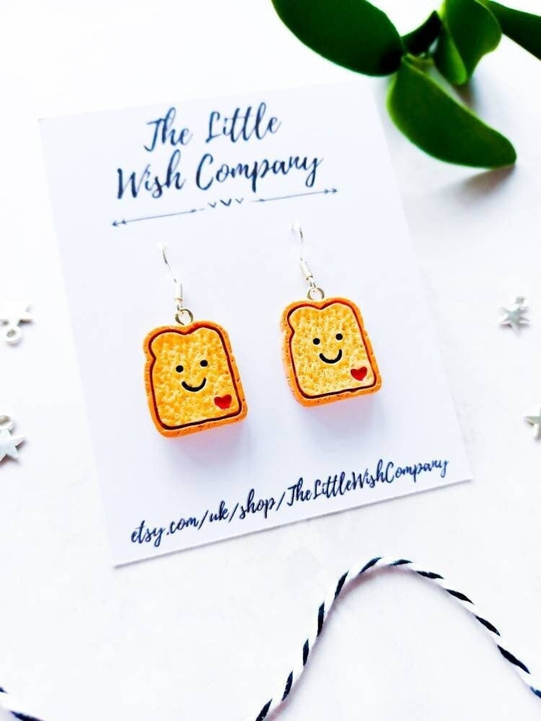 Fun Toast Earrings, Slice of Bread Drop Earrings, Playful Buttered ...