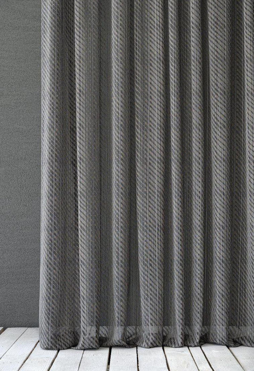 Herringbone Design Transparent 5 Colors Curtain Panel |double Height ...